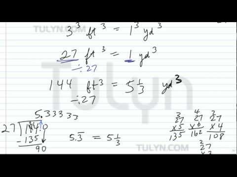 Converting from Cubic Feet to Cubic Yards