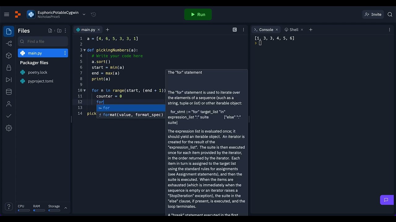 Hackerrank Picking Numbers - Python Solution