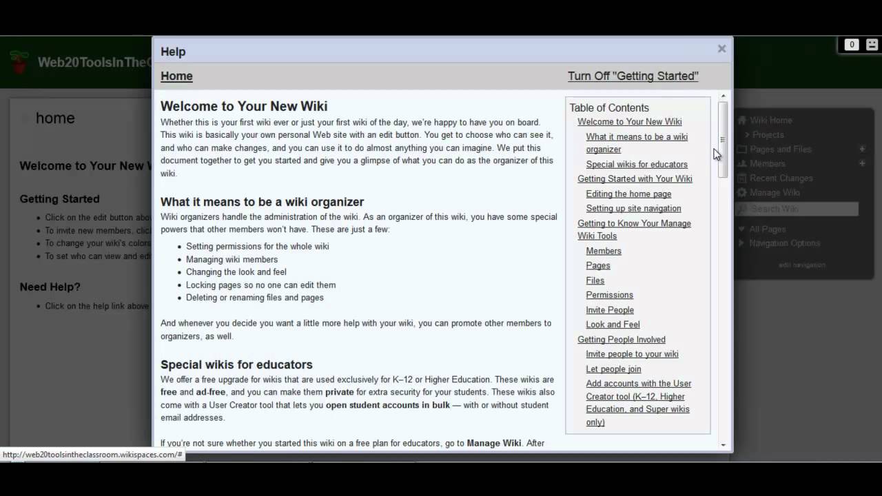Getting Started with Wikispaces