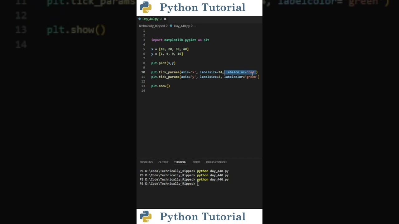 Customizing Axis Label Size & Color In Matplotlib | Python Tutorial