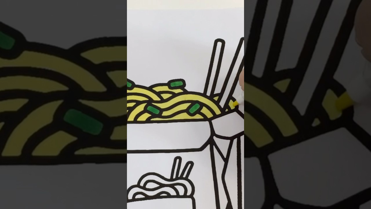 Coloring Take Out Noodles #coloring #cocowyo #noodles #takeaway #yummy