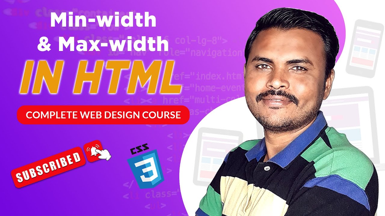 min width and max width in css | Learn CSS | Website Design Tutorial #css