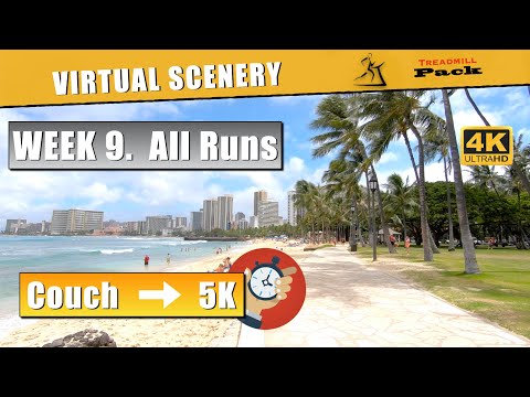 Couch To 5K Week 9 - All runs | Virtual Scenery Follow Along with Timer | C25K