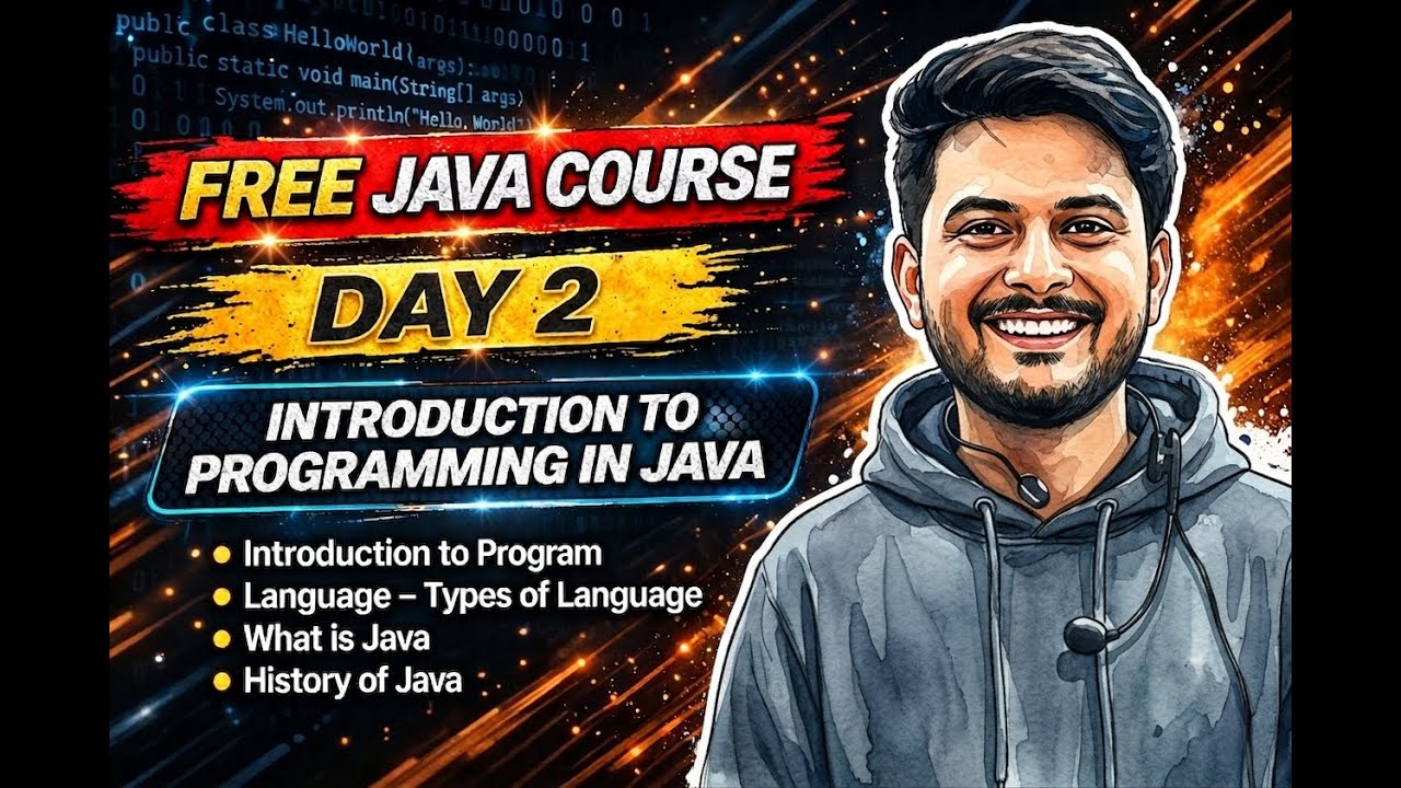 Day 2 Java Course | Introduction to Programming & History of Java