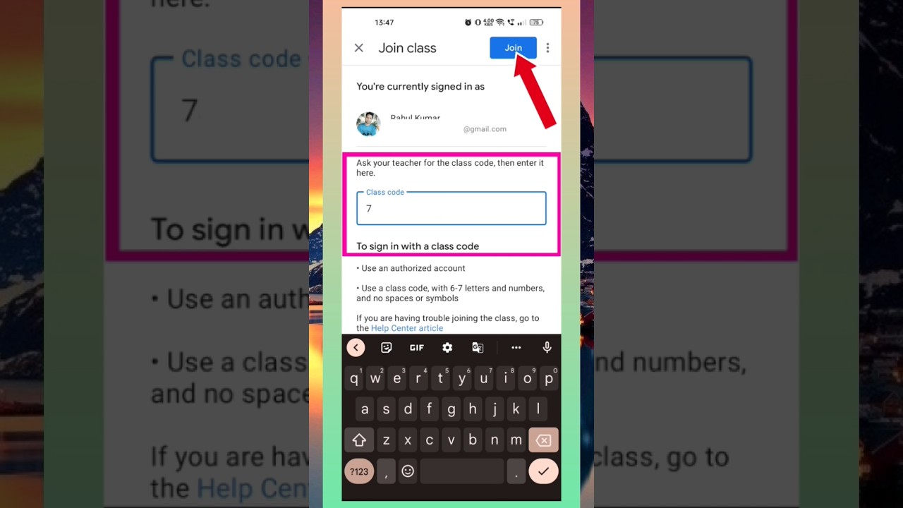 how to join Google classroom with class code #shorts #googleclassroom #class #classroom #classcode