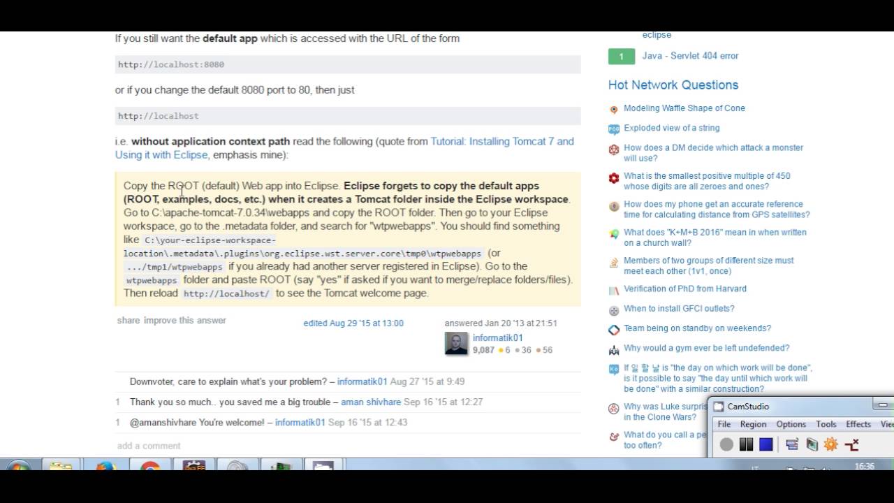 TomCat 404 for StackOverflow