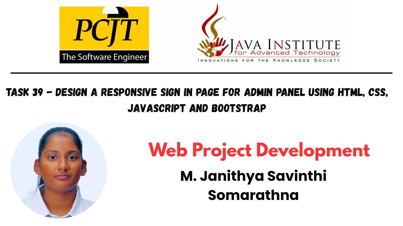 Design a responsive sign in page for admin panel using HTML, CSS, JavaScript and Bootstrap