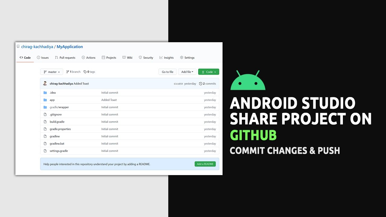 Android Studio: Share Project On GitHub | Commit Changes & Push