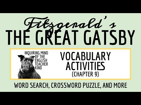 The Great Gatsby Chapter 9 Vocabulary Games for High School