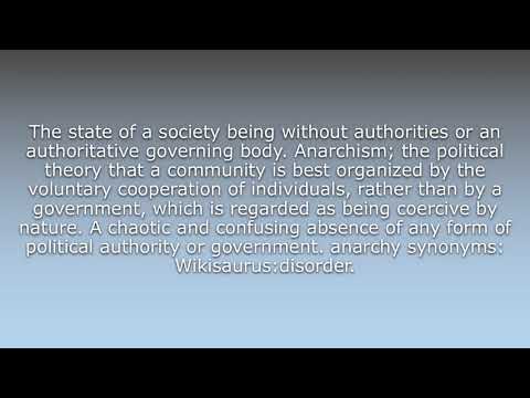 What does Anarchy mean?