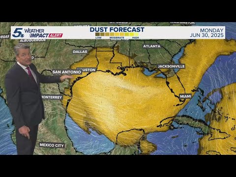 Return of Saharan dust, plus isolated showers possible | KENS 5 Weather Impact Forecast
