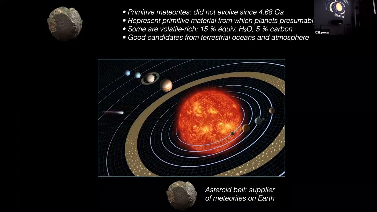 Lecture: Origin of life-forming volatile elements in the inner Solar System