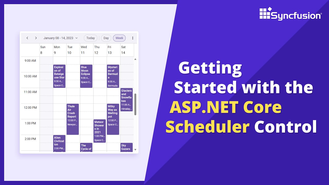 Getting Started with the ASP.NET Core Scheduler Control