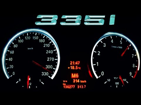 BMW 335i - 314 Km/h Acceleration Onboard Autobahn Performance Exhaust Sound E92 Beschleunigung 0-