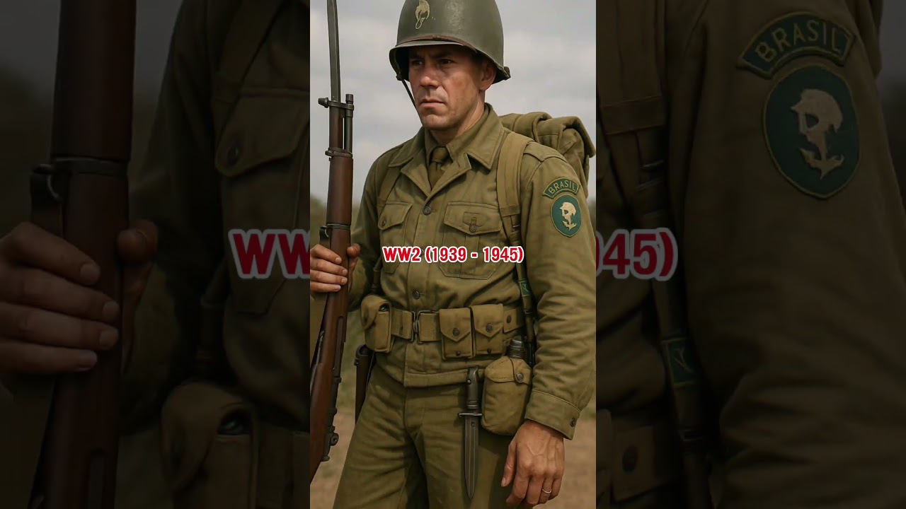 Evolução do uniforme do exército brasileiro. ⚔️💣🔥🇧🇷   #eb #brasil #military #ww2 #marinha #exercito