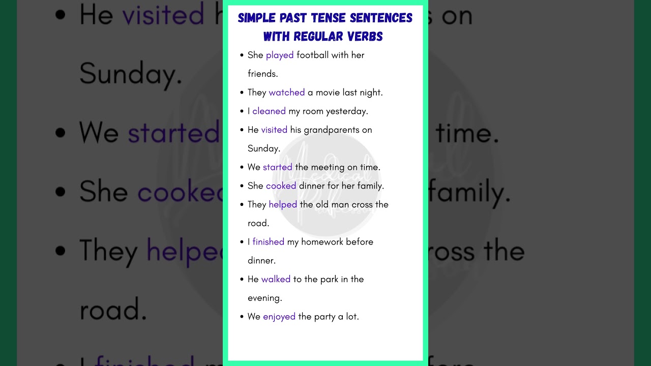Simple Past Tense with Regular Verbs | 10 Practice Sentences for English Learners