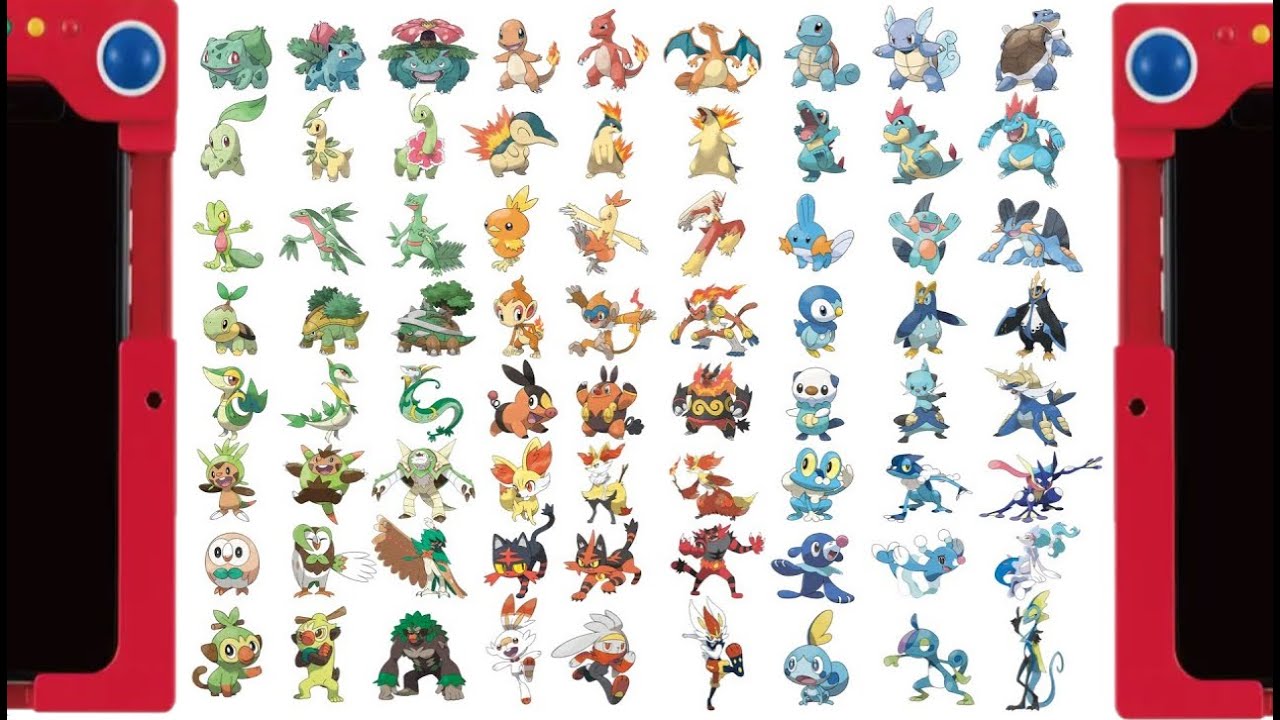 Coloring All Pokemon Starters Generation  1- 8