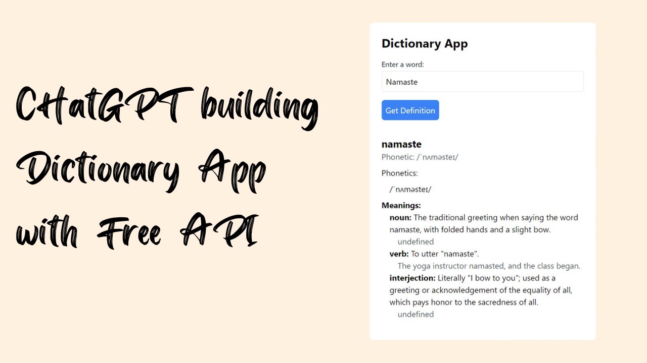 ChatGPT  Building a Dictionary App using HTML, CSS, and JS with  FreeDictionary API | #coding