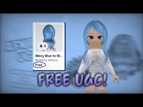 HURRY! How to get the Wavy Blue to White Long Layered Bangs Ombre Hair for 0 ROBUX on ROBLOX!