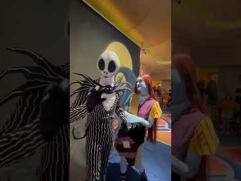 Jack Skellington and Sally say happy Halloween! Disney #shorts
