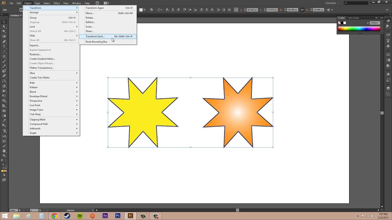 Adobe Illustrator CS6 for Beginners - Tutorial 36 - Transforming Multiple Objects at Once