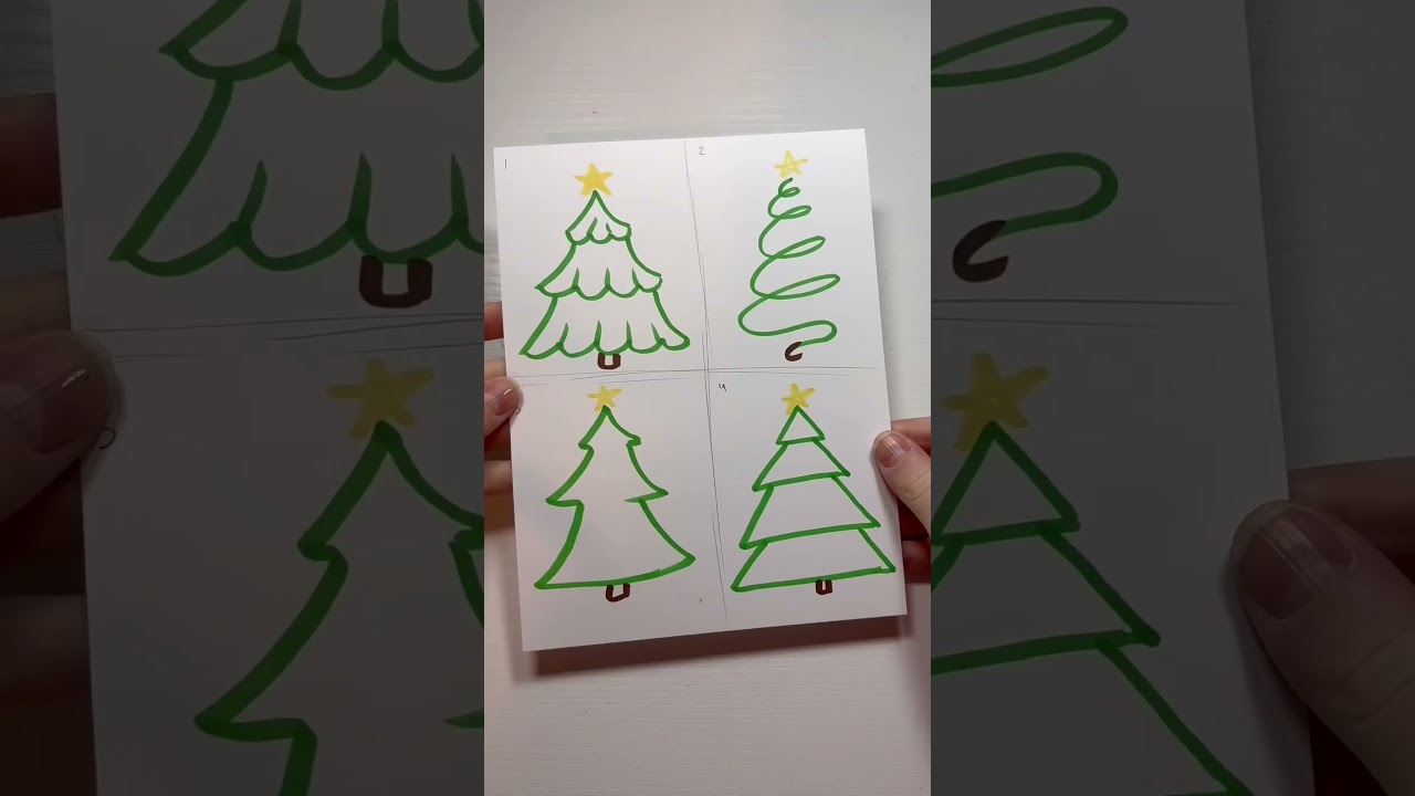how to draw christmas trees 🎄 easy doodles