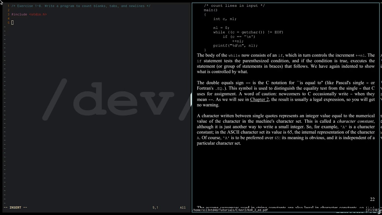 K&R Exercise 1-8 Solution