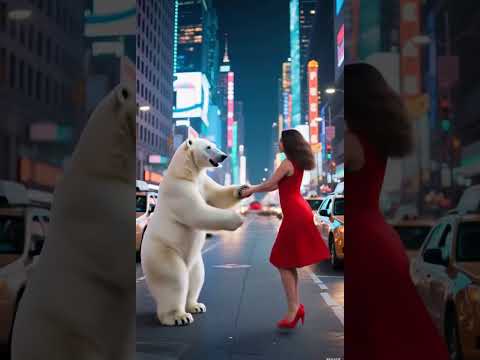 Polar Bear and Woman's Unique Dance: Funny and Heartwarming | Funny Dance | Animals and Humans