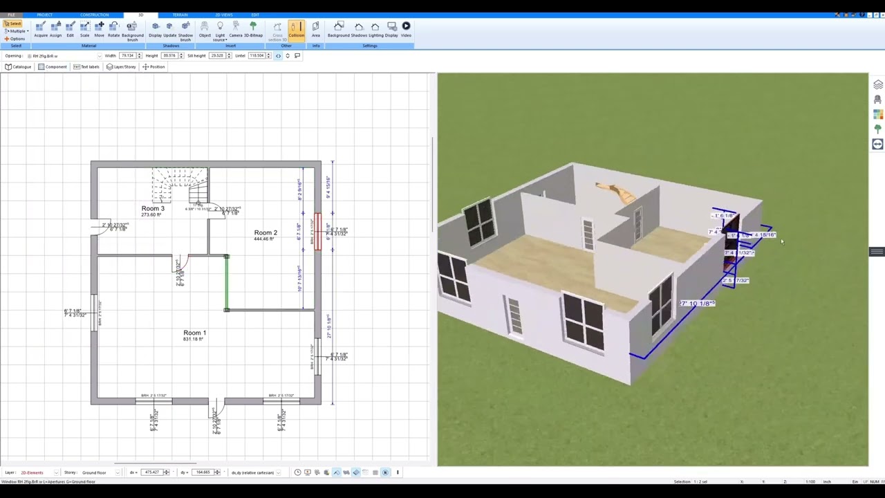 First Steps with Plan7Architect – Units, 2D & 3D View, Measurements, Walls, Floors & Roof