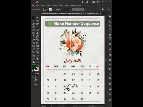 Make Number Sequence | Calendar Numbering | Scripts | Adobe illustrator | Tips and Tricks