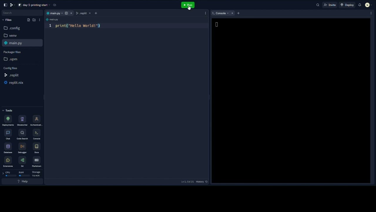 replit output not working