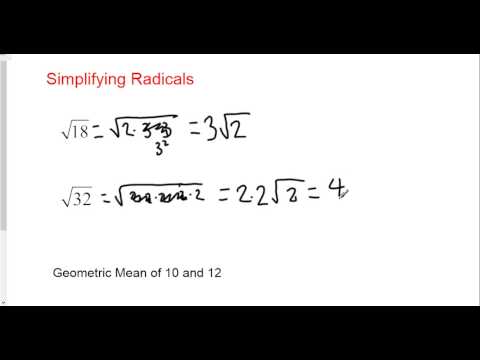 Simplifying Radicals