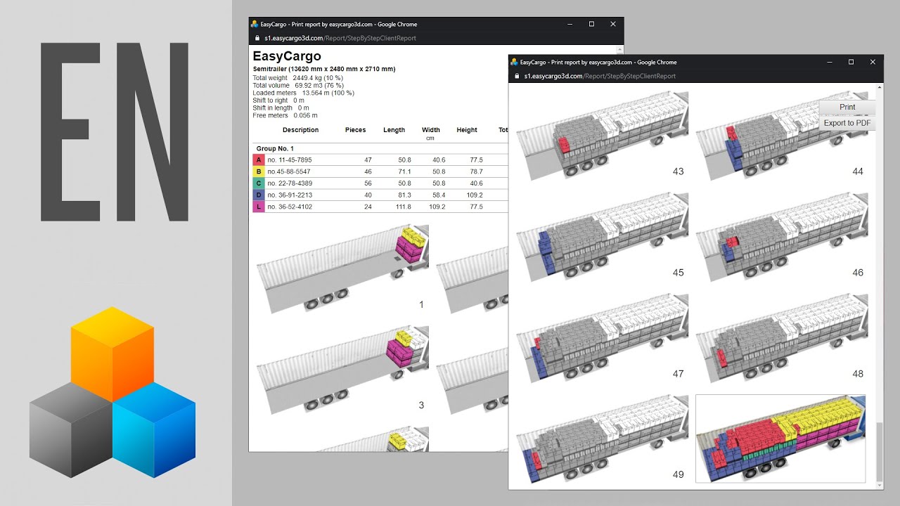 Load plan step by step in EasyCargo