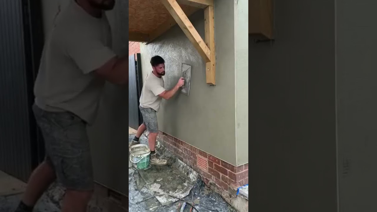 Amazing rendering process from @mrsmoothplastering | Construction Tips