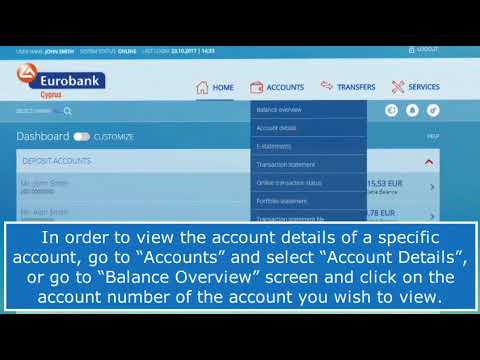 How to view your account details - Eurobank Cyprus E-Banking platform