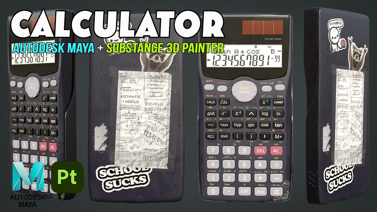Calculator | Autodesk Maya + Substance 3D Painter