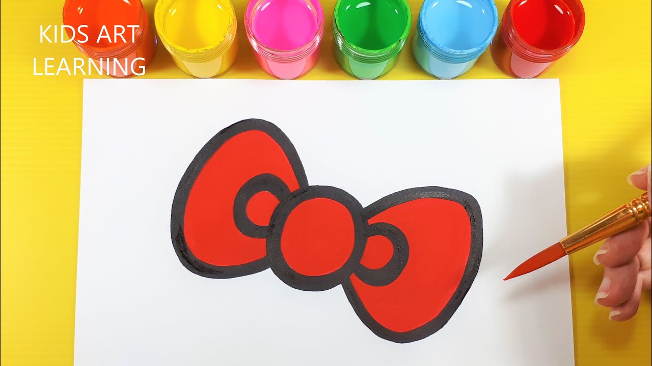 How To Draw Hello Kitty Bow | Easy Drawing Step By Step 🎀