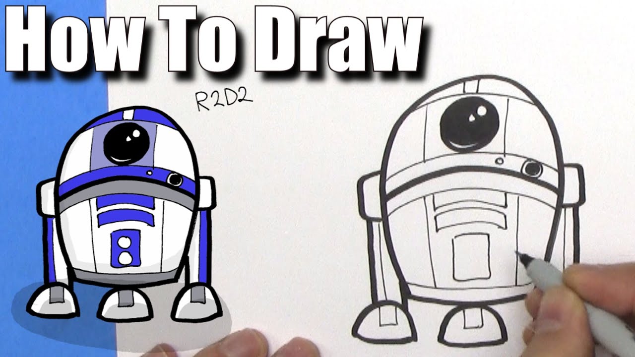 How To Draw R2D2 Droid -  Step By Step