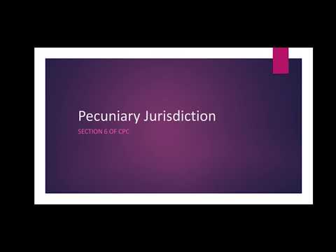 Pecuniary Jurisdiction