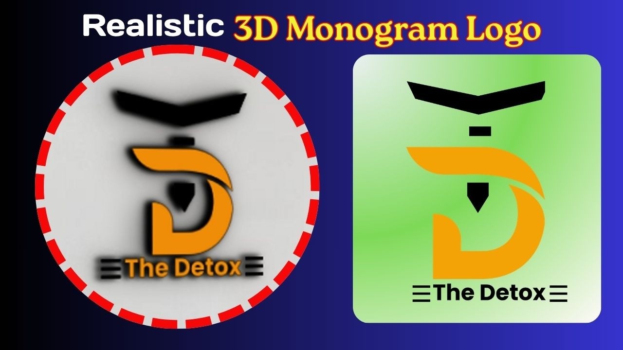How To Make 3D Realistic Monogram Logo Design In CANVA, Easy And Quick Tutorial Step By Step Guide