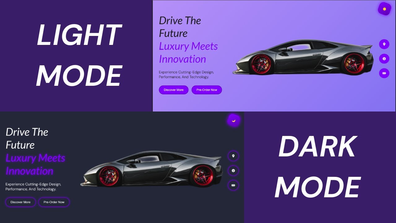 Light/Dark Mode Toggle Switch Element Transitions | HTML CSS JAVASCRIPT