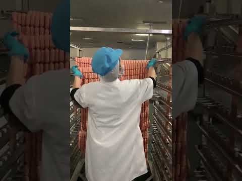 What is the production line that produces 20 tons of sausages per day like?#sausage linker machine