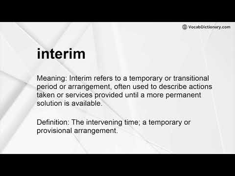 interim Meaning