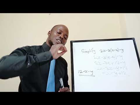 Simplify 2x-3(x-4)-y