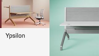 Vepa Ypsilon zit-sta bureau - 140 x 80 cm - Curry - Zwart bij Bruinsma