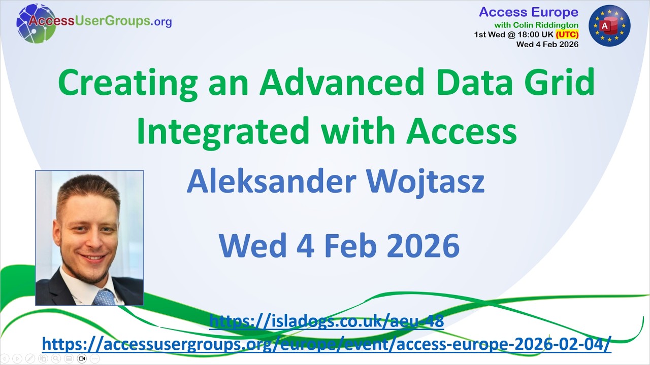 AEU48: Creating an Advanced Data Grid Integrated with Access (Aleksander Wojtasz)