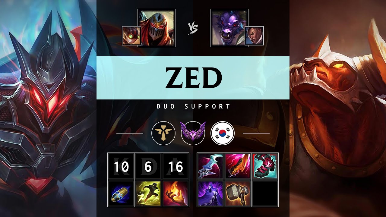 Zed Support vs Alistar - KR Master Patch 25.16