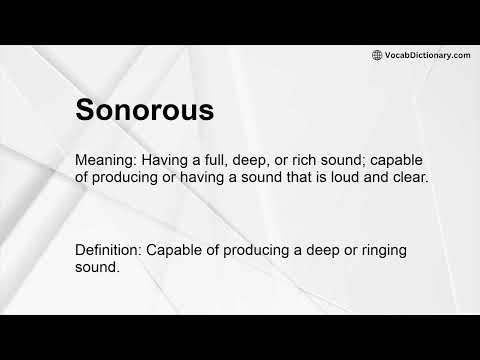 Sonorous Meaning
