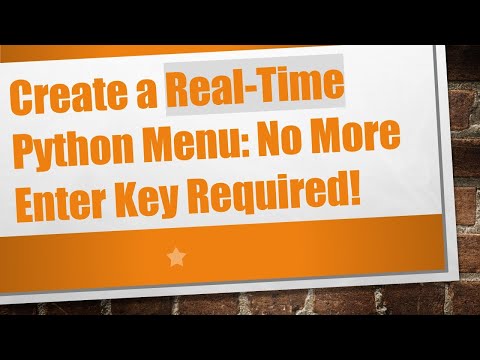 Create a Real-Time Python Menu: No More Enter Key Required!