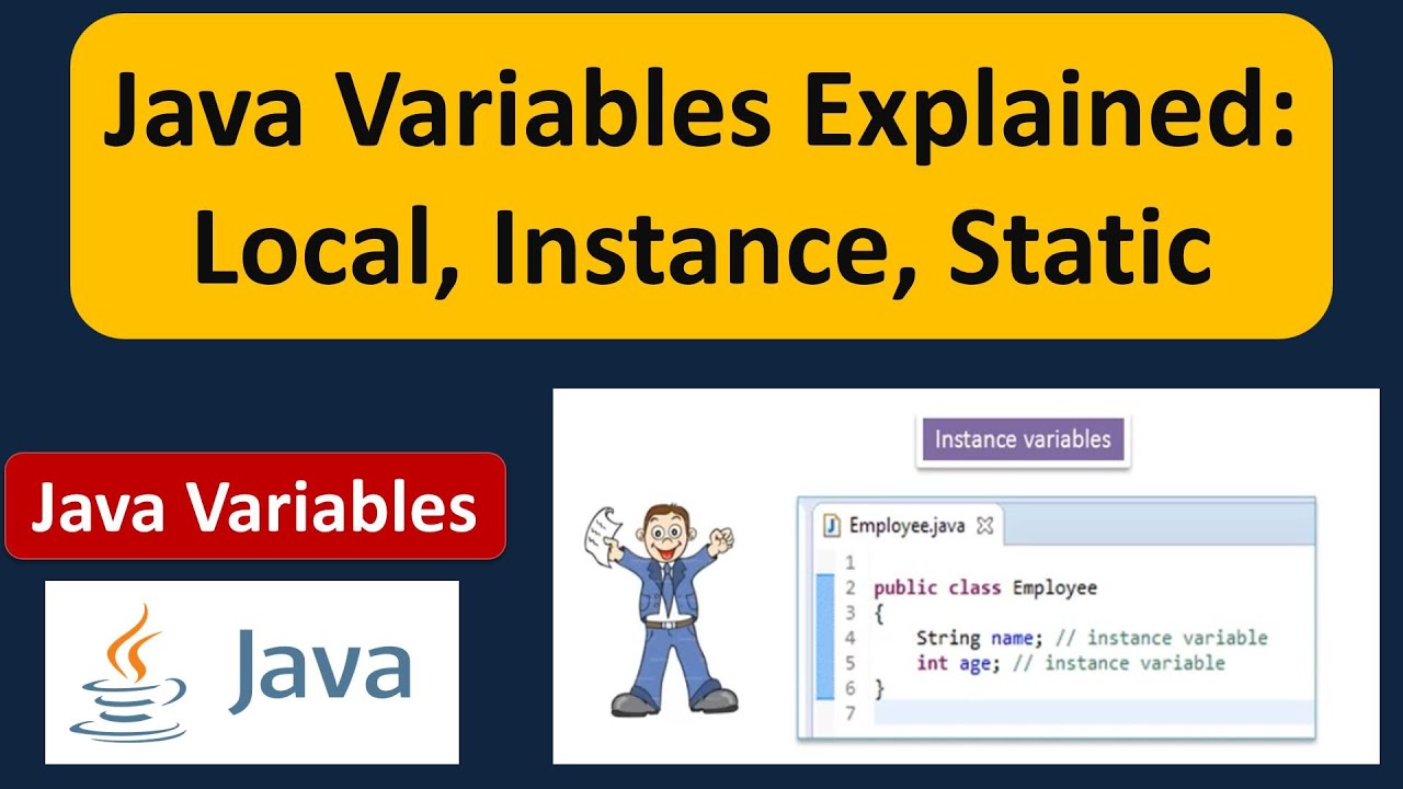 Java Variables (Local Variables, Instance Variables, Static Variables) | Java Tutorial
